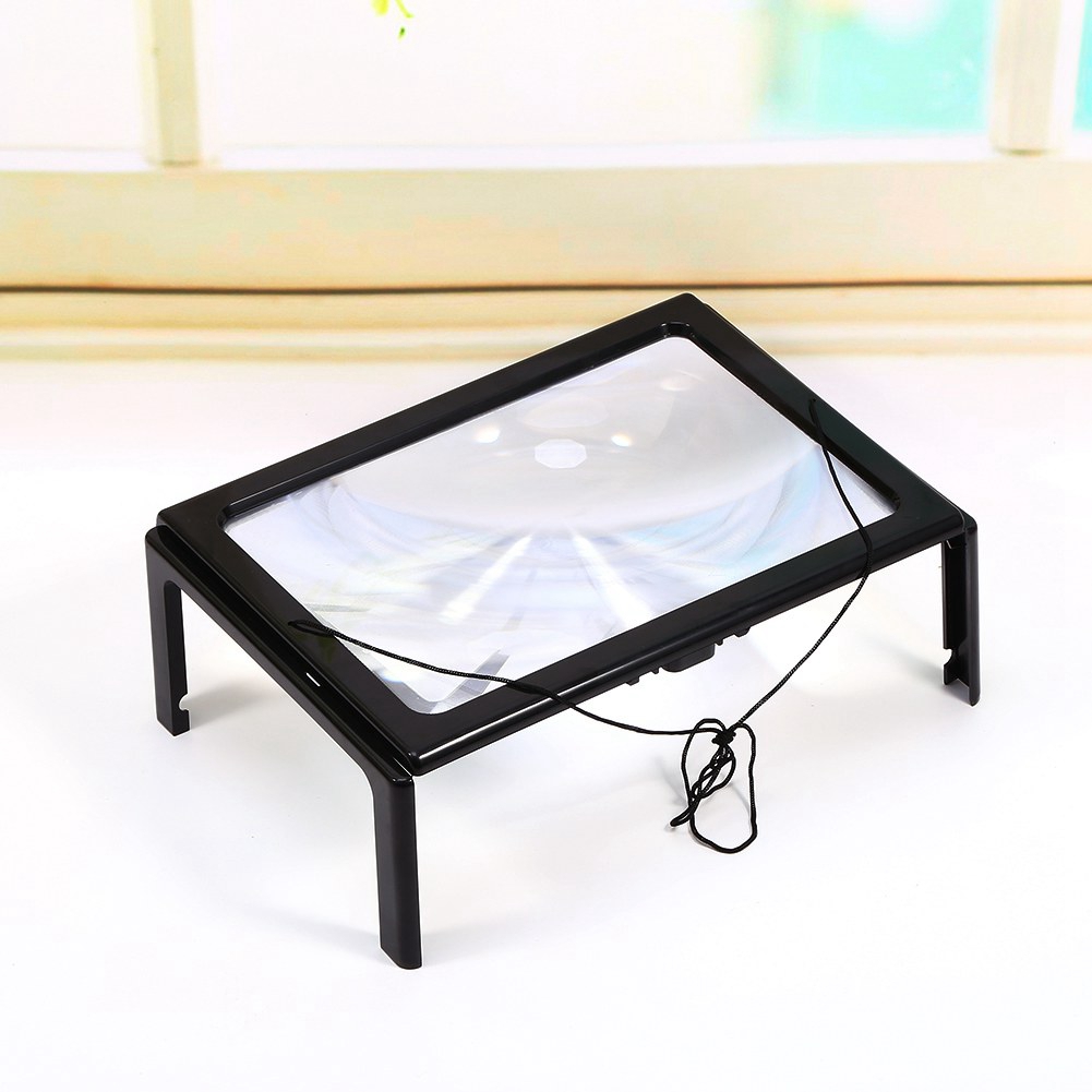 Grande Loupe 3x mains libres pleine page loupe de format A4 avec lumière LED pour lecture ...