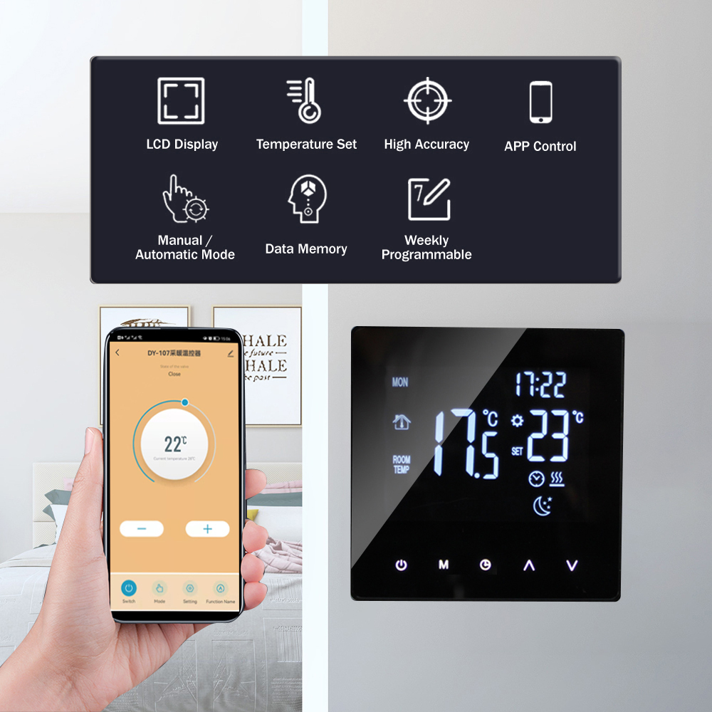 Thermostat intelligent WiFi, application programmable pour contrôler le chauffage au sol ...
