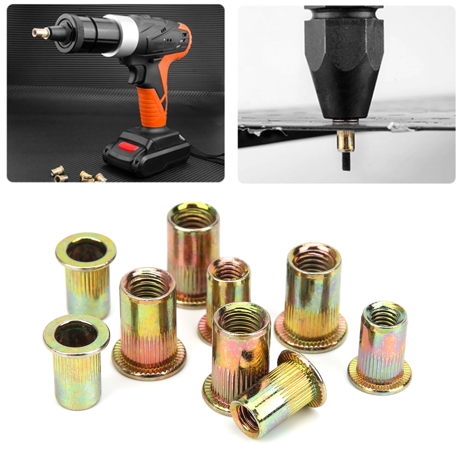 Kit de tuercas de remache de acero galvanizado, 300 Uds., accesorios de ...