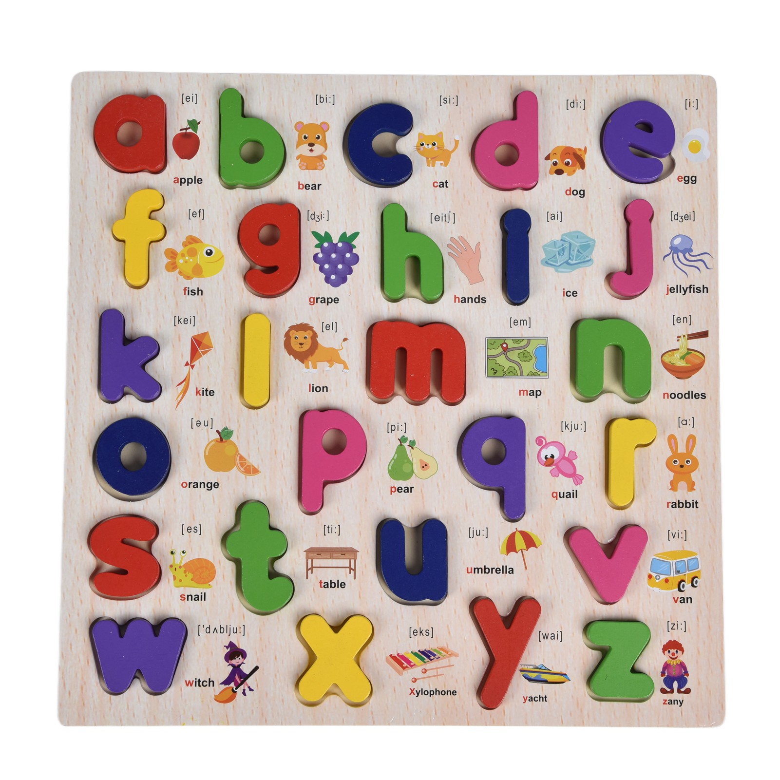 ROM Puzzle alphabet bois coloré motif de dessin animé alphabet ...