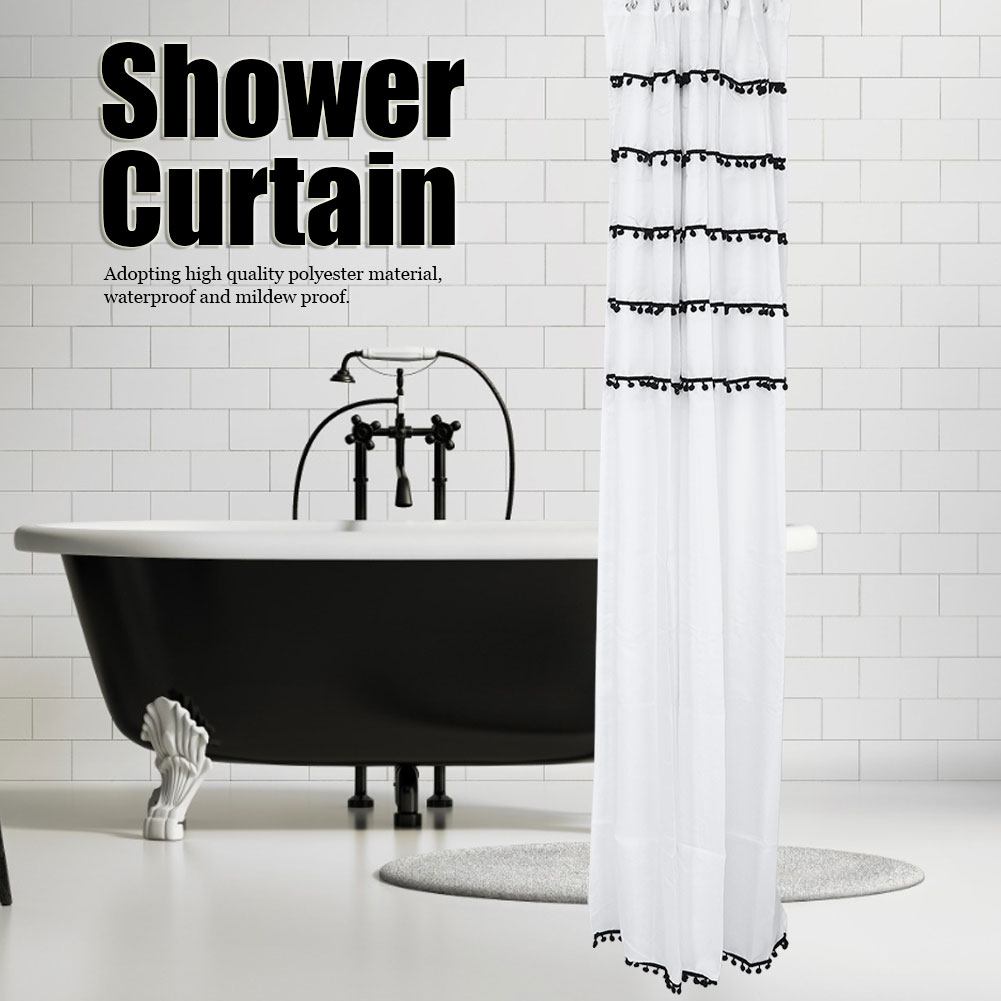 Black and white bathroom shower curtain store